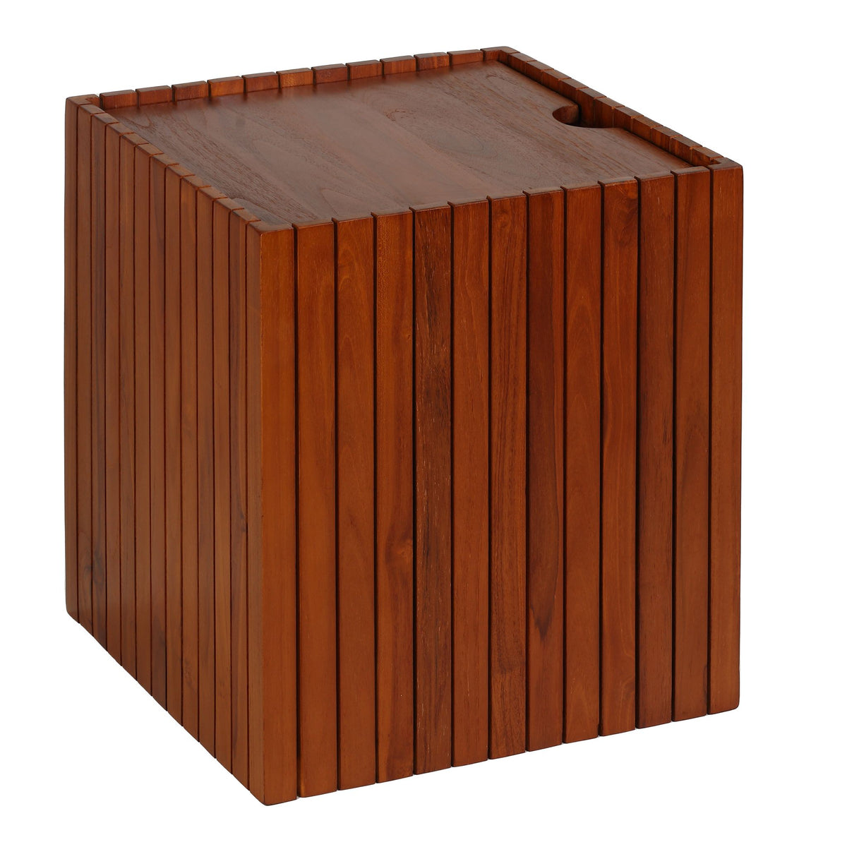 Bare Decor Kiev Solid Teak Storage Basket Box with Lid,17x17x20 – BareDecor